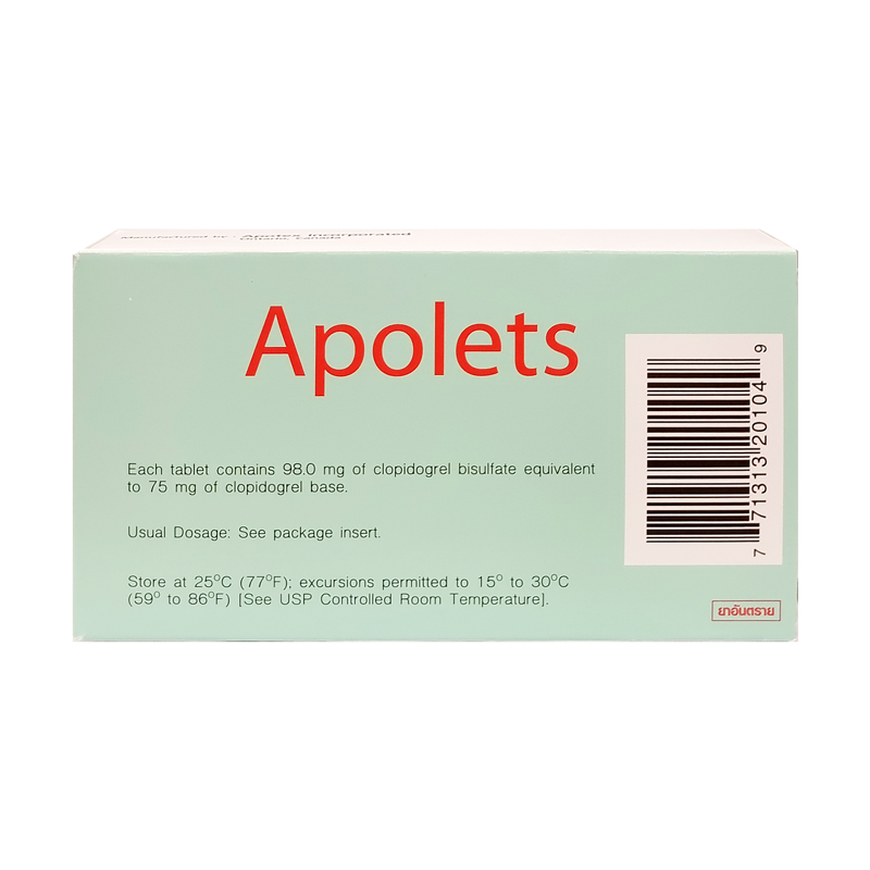 อะโปเลทส์ Apolets 75mg 10เม็ด / กล.3แผง - Radutit9