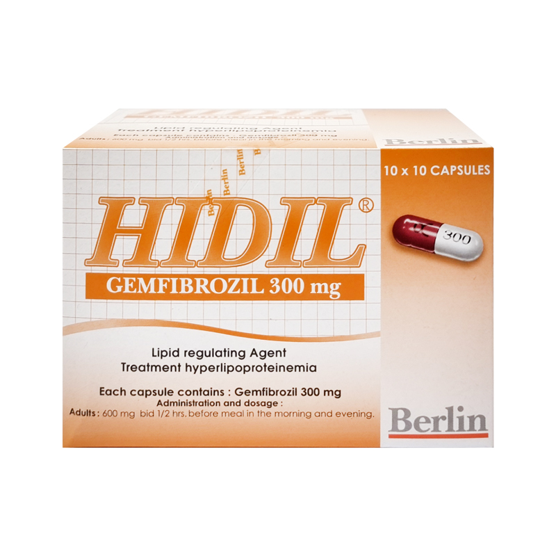 ไฮดีล 300mg Hidil 10x10's #Gemfibrozil - Radutit9